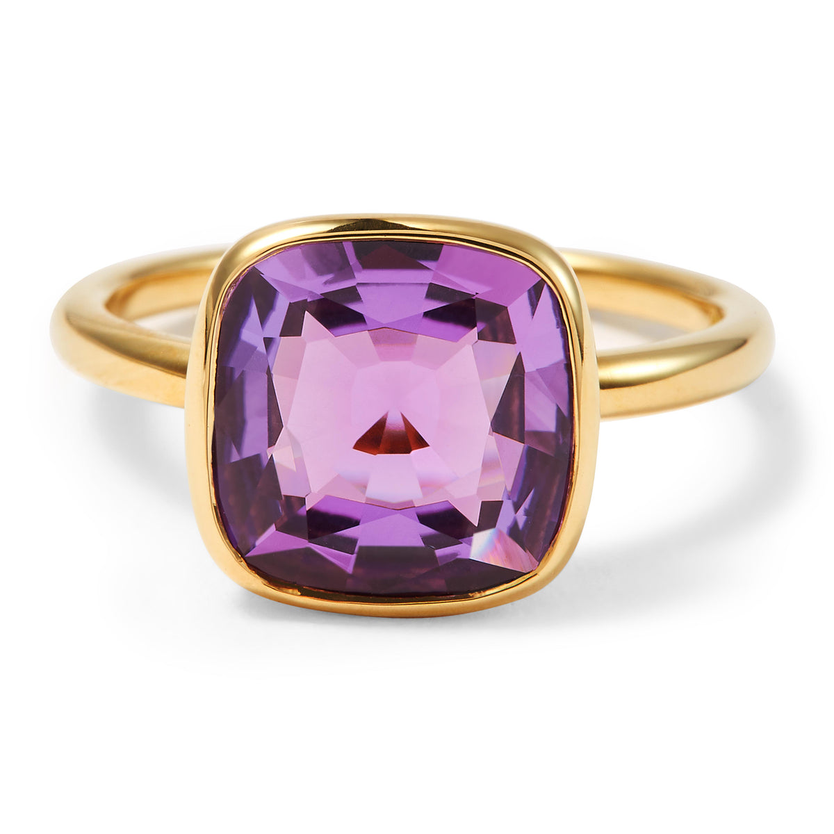 The Eva (Cushion Cut Amethyst in Solid 18ct Gold) | Lisa Eldridge