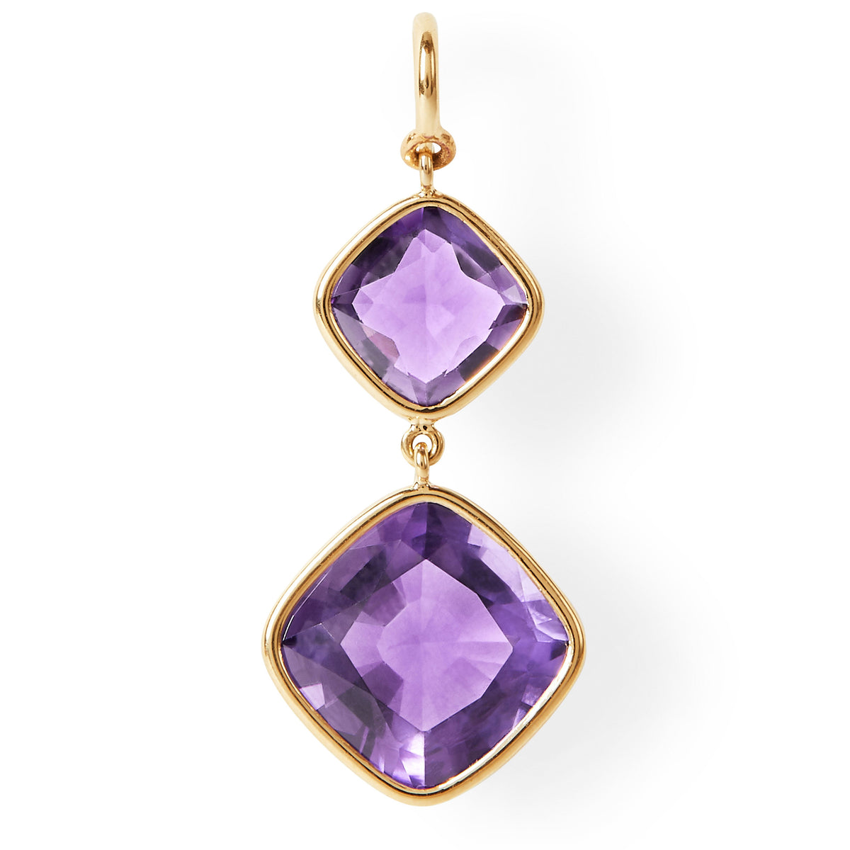 The Eva Earrings (Cushion Cut Amethyst Double Drop Earrings in Solid 1 ...
